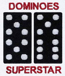 Dominoes Superstar Embroidery Design | EmbroideryDesigns.com