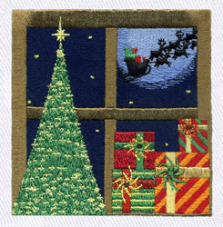 Christmas Window Embroidery Design | EmbroideryDesigns.com