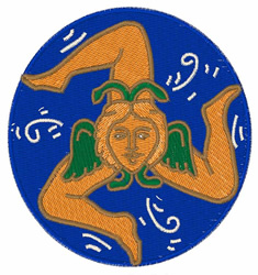 Sicilian Trinacria Embroidery Design | EmbroideryDesigns.com