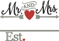 Mr and Mrs Embroidery Design | EmbroideryDesigns.com