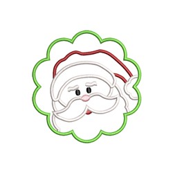 Santa Face Applique Embroidery Design | EmbroideryDesigns.com