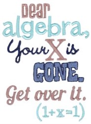 Dear Algebra Embroidery Design | EmbroideryDesigns.com