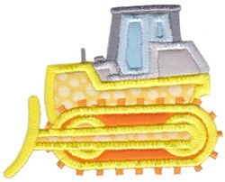 Construction Applique Bulldozer Embroidery Design | EmbroideryDesigns.com