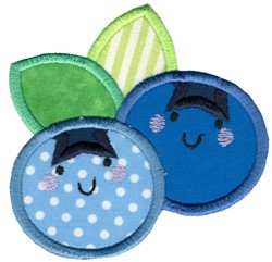 Applique Blueberries Embroidery Design | EmbroideryDesigns.com