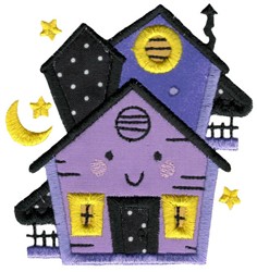 Applique Haunted House Embroidery Design | EmbroideryDesigns.com
