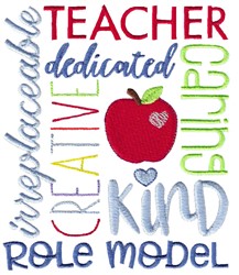 Teacher Subway Art Embroidery Design | EmbroideryDesigns.com