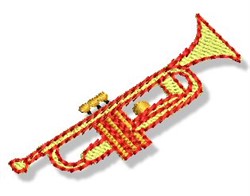 Mini Trumpet Embroidery Design | EmbroideryDesigns.com