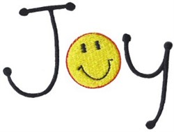 Joy Happy Face Embroidery Design | EmbroideryDesigns.com