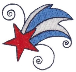 Patriotic Mini Shooting Star Embroidery Design | EmbroideryDesigns.com