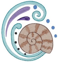 Swirly Seashell Embroidery Design | EmbroideryDesigns.com