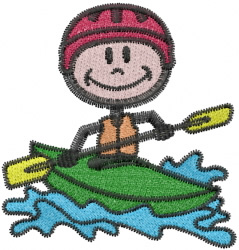 Kayaking Embroidery Design | EmbroideryDesigns.com