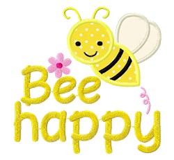 Applique Bee Happy Embroidery Design | EmbroideryDesigns.com