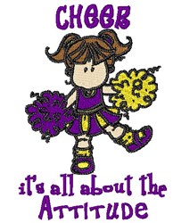 Cheer Attitude Embroidery Design | EmbroideryDesigns.com