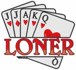 Euchre Loner Embroidery Design | EmbroideryDesigns.com