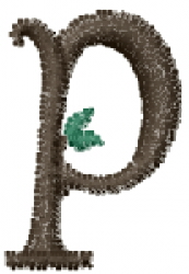 Lower Case p Embroidery Design | EmbroideryDesigns.com