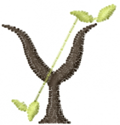 Upper Case Y Embroidery Design | EmbroideryDesigns.com