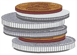 Coins Embroidery Design | EmbroideryDesigns.com