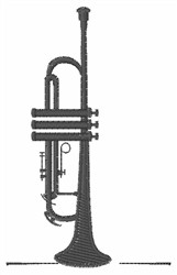 Upright Trumpet Embroidery Design | EmbroideryDesigns.com