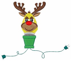 Rudolph Light Bulb Embroidery Design | EmbroideryDesigns.com