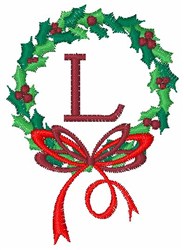 Wreath Monogram L Embroidery Design | EmbroideryDesigns.com