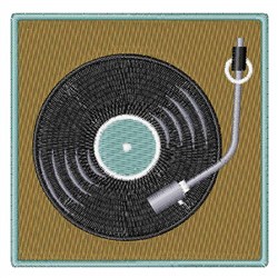Record Player Embroidery Design | EmbroideryDesigns.com