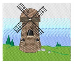 Windmill Embroidery Design | EmbroideryDesigns.com