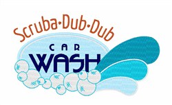 Scrub-a-dub-dub Car Wash Embroidery Design | EmbroideryDesigns.com