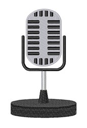 Old School Microphone Embroidery Design | EmbroideryDesigns.com