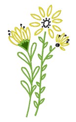 Daisy Outlines Embroidery Design | EmbroideryDesigns.com