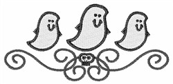 Ghost Triplets Embroidery Design | EmbroideryDesigns.com