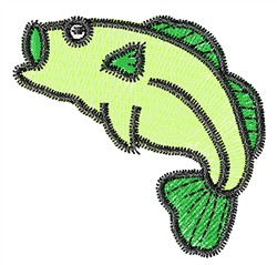 Bass Fish Embroidery Design | EmbroideryDesigns.com