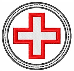 Circled Red Cross Embroidery Design | EmbroideryDesigns.com
