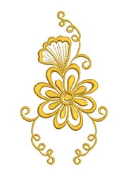 Floral Fashion Scroll Embroidery Design | EmbroideryDesigns.com
