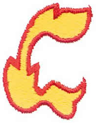 Flaming C Embroidery Design | EmbroideryDesigns.com