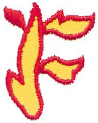 Flaming F Embroidery Design | EmbroideryDesigns.com