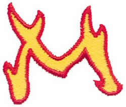 Flaming M Embroidery Design | EmbroideryDesigns.com
