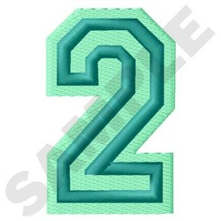 Jersey Number 2 Embroidery Design | EmbroideryDesigns.com