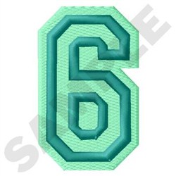 Jersey Number 6 Embroidery Design | EmbroideryDesigns.com