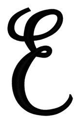 Script Letter E Embroidery Design | EmbroideryDesigns.com