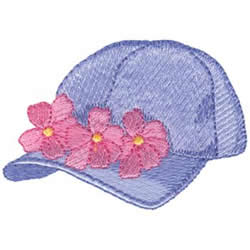 Flowered Baseball Cap Embroidery Design | EmbroideryDesigns.com