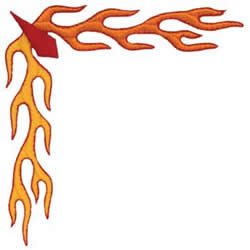 Flame Corner Embroidery Design | EmbroideryDesigns.com
