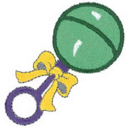 Baby Rattle Embroidery Design | EmbroideryDesigns.com