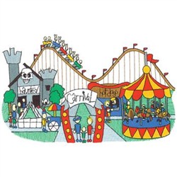 Carnival Scene Embroidery Design | EmbroideryDesigns.com