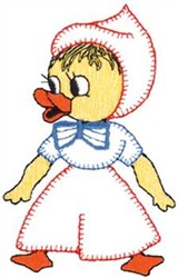 Dressed Duck Embroidery Design | EmbroideryDesigns.com