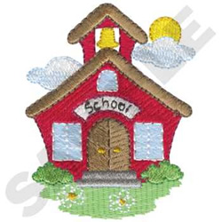 School House Embroidery Design | EmbroideryDesigns.com