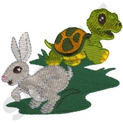 Tortoise And Hare Embroidery Design | EmbroideryDesigns.com