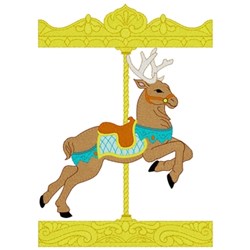 Carousel Reindeer Embroidery Design | EmbroideryDesigns.com