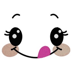 Yum Yum Face Embroidery Design | EmbroideryDesigns.com
