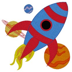 Rocket Embroidery Design | EmbroideryDesigns.com