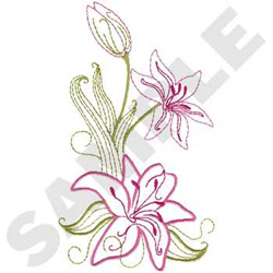 Lily Embroidery Design | EmbroideryDesigns.com